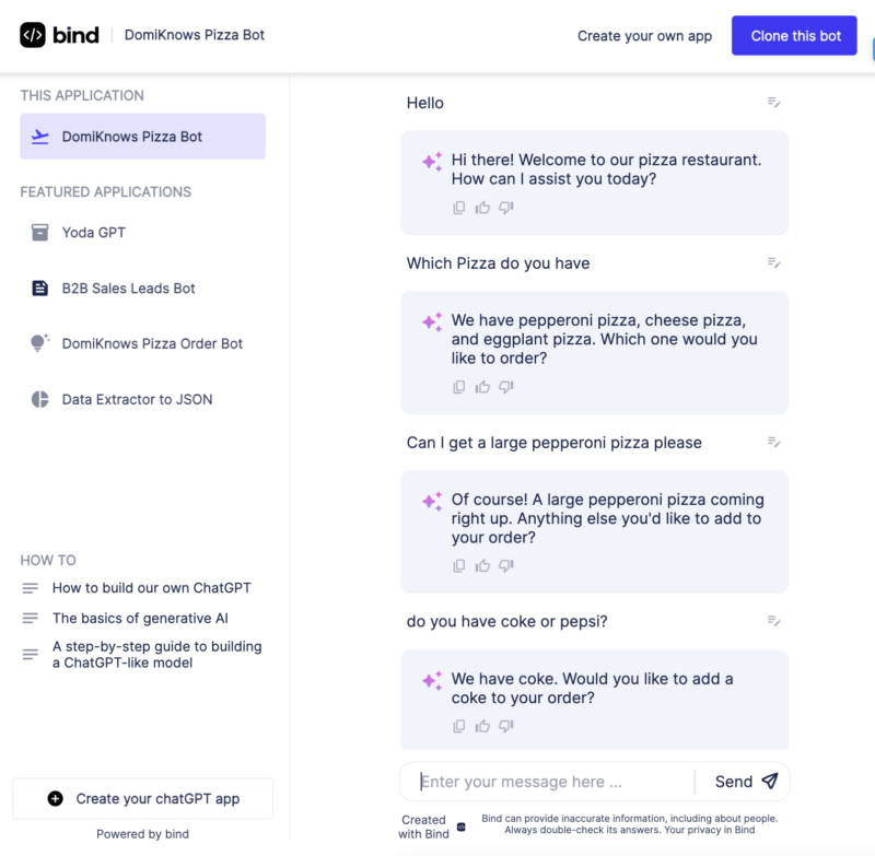 How to create AI chatbots using LLMs and Generative AI - Bind AI